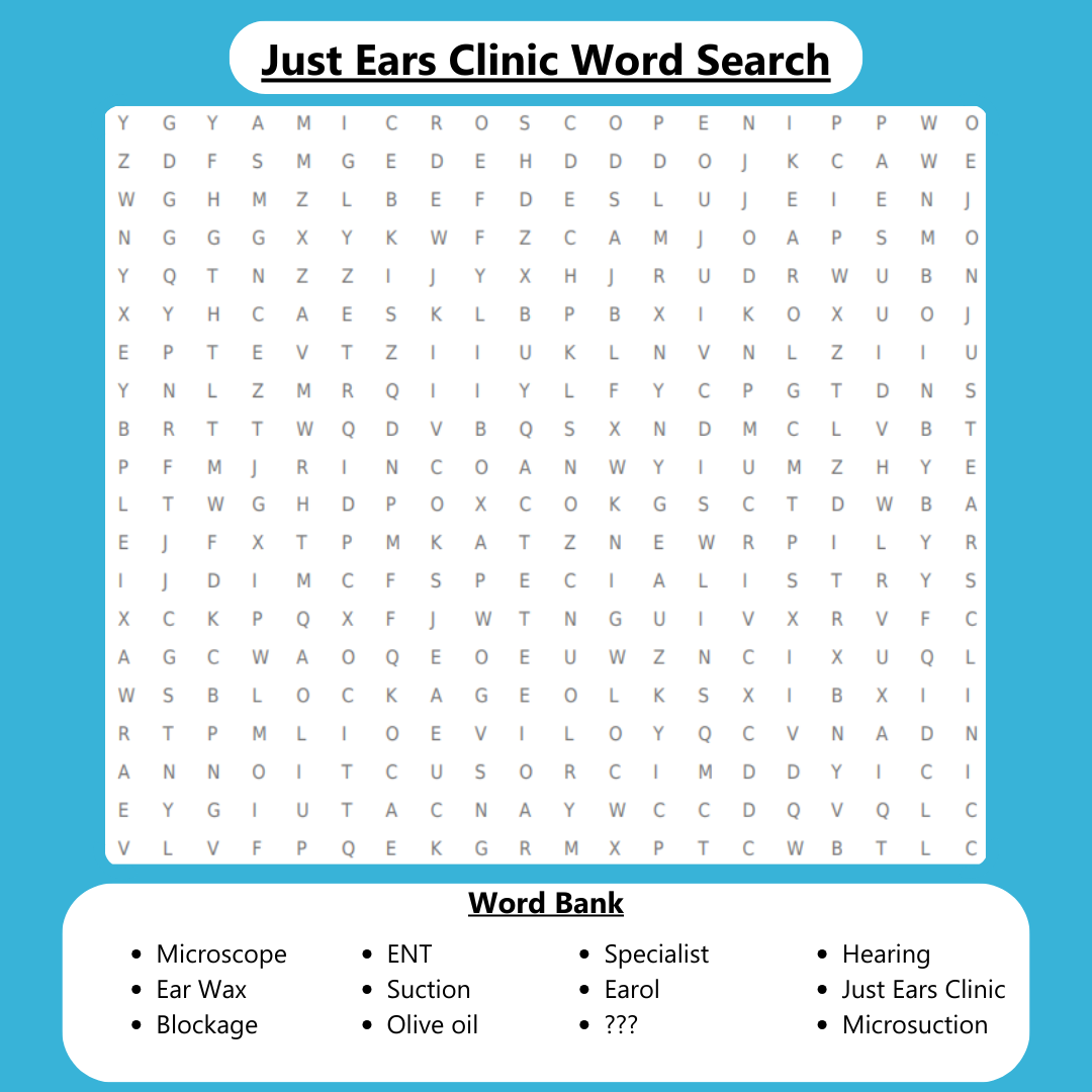Just Ears Word Search - Just Ears